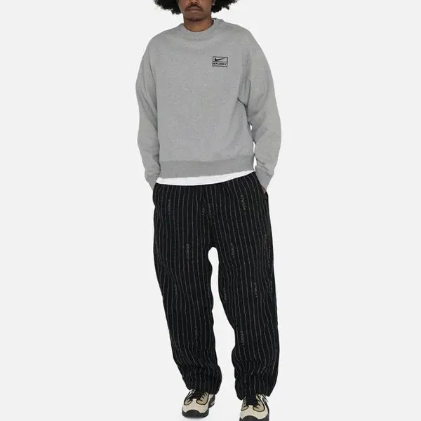 Nike X Stussy Crew Fleece Sweatshirt - Grey