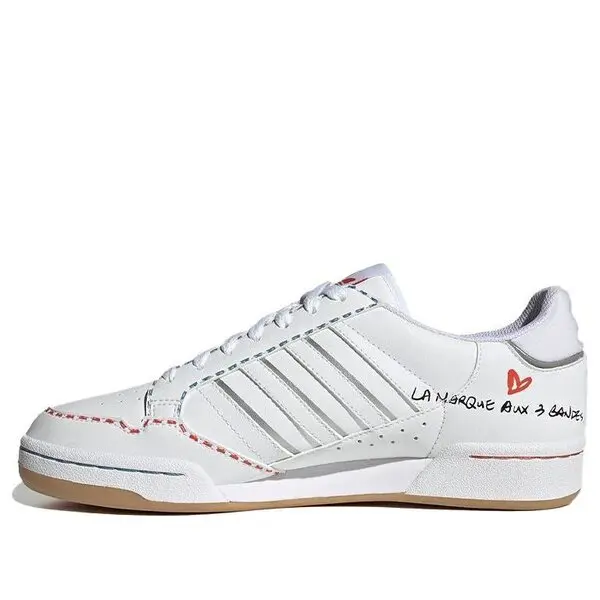 Adidas Continental 80 Stripes Embroidered Flower Sneakers - White/blue