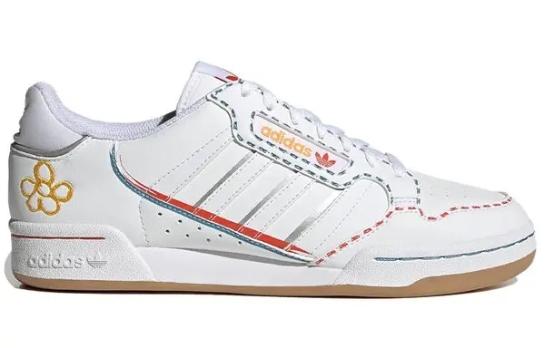 Adidas Continental 80 Stripes Embroidered Flower Sneakers