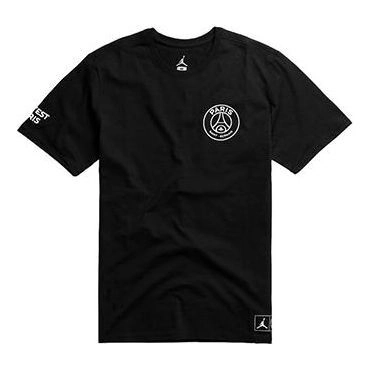 JORDAN X Paris Saint-germain Crossover Logo Short Sleeve Tee - Black