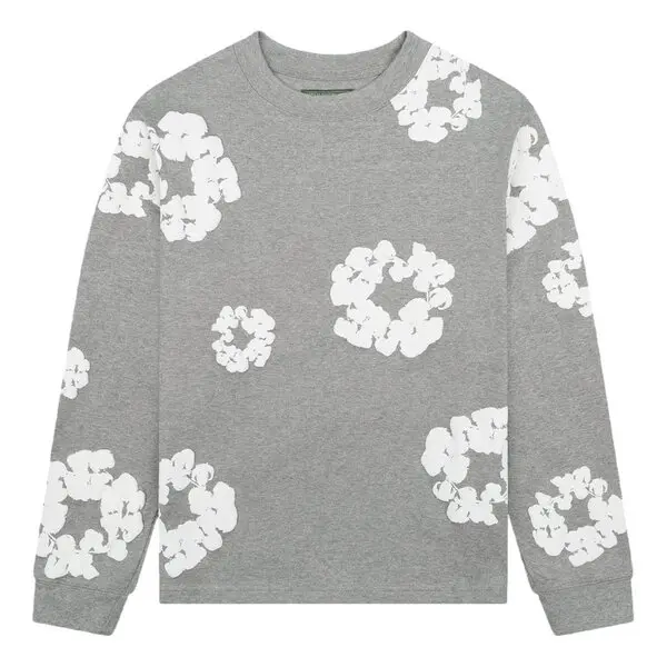 DENIM TEARS Cotton Wreath Long Sleeves T-shirt - Grey