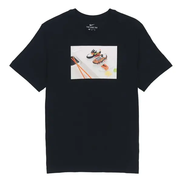 Nike Printing Sports Round Neck Short Sleeve - Black