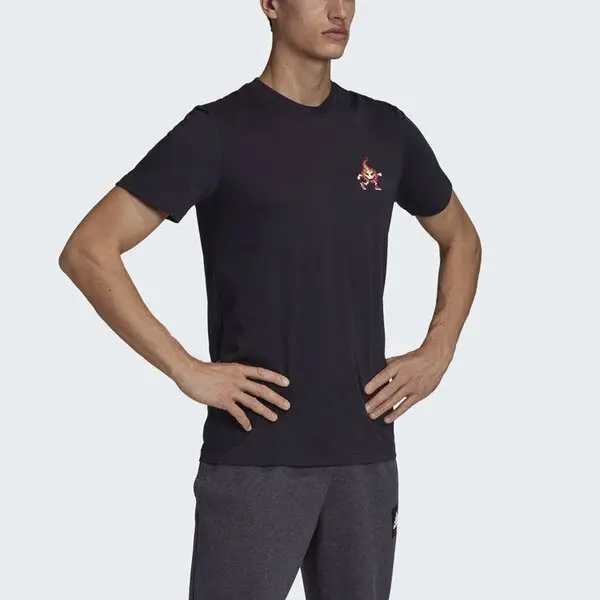 Adidas 8-bit Platform Back Printing Sports Round Neck Short Sleeve