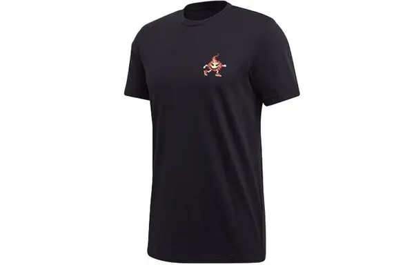 Adidas 8-bit Platform Back Printing Sports Round Neck Short Sleeve - Black