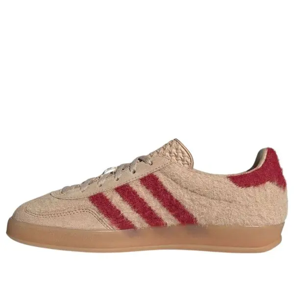 Adidas Gazelle Indoor Furry Sneakers - Tan/red