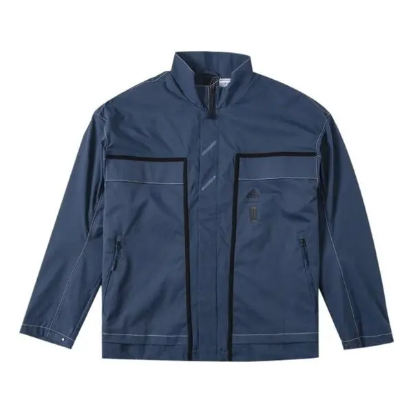 Adidas Loose Fit Stand Collar Windbreaker Jacket - Multi-color