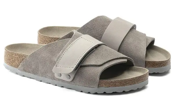 BIRKENSTOCK Kyoto Nubuck/suede Leather Narrow Fit Sandal - Grey