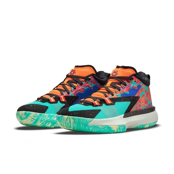 JORDAN Air Zion 1 "project Z" High Top Sneakers - Blue/black/orange