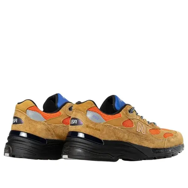NEW BALANCE X Action Bronson 992 Made In Usa "tiger Eye" Sneakers - Tan/red/blue