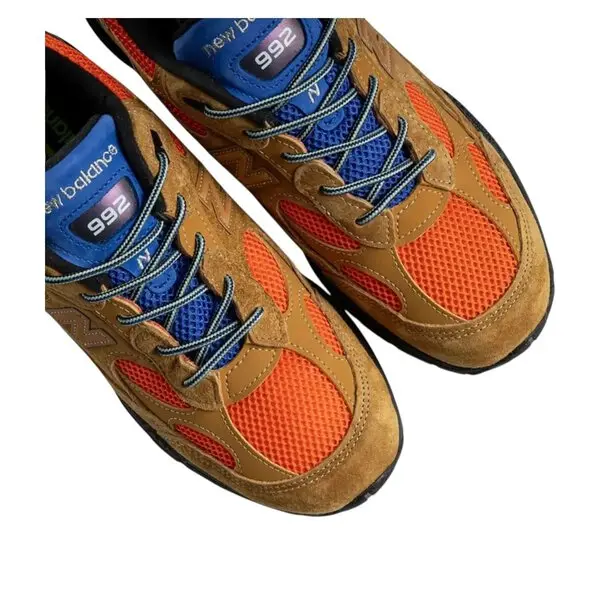 NEW BALANCE X Action Bronson 992 Made In Usa "tiger Eye" Sneakers - Tan/red/blue