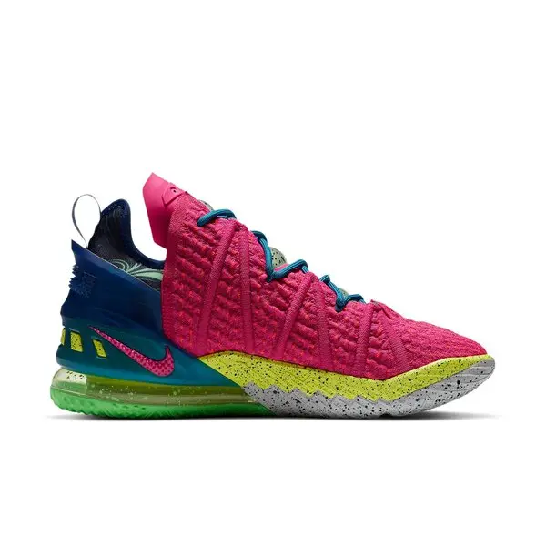 Nike Lebron 18 Ep "los Angeles Night" Basketball Sneakers - Pink/yellow/blue