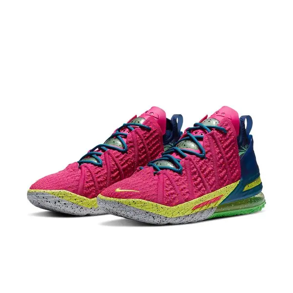 Nike Lebron 18 Ep "los Angeles Night" Basketball Sneakers - Pink/yellow/blue