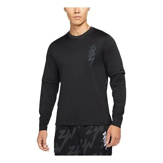 JORDAN Air Alphabet Logo Long Sleeve Shirt - Black