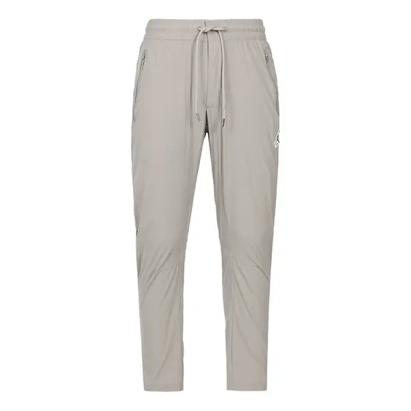 JORDAN Statement Essentials Solid Color Alphabet Embroidered Casual Pants/trousers Gray - Multi-color