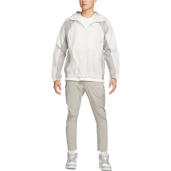 JORDAN Statement Essentials Solid Color Alphabet Embroidered Casual Pants/trousers Gray
