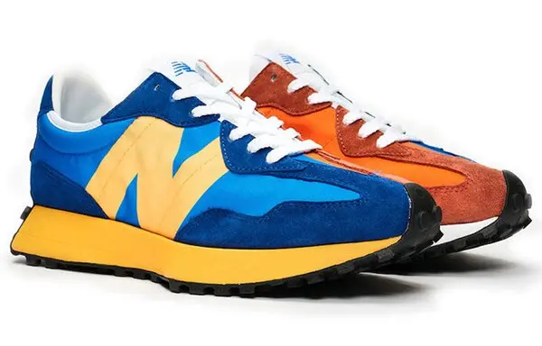 NEW BALANCE 327 Athletic Sneakers - Blue/orange