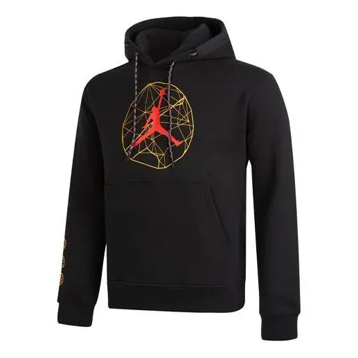 JORDAN Casual Sports Hooded Sweatshirt - Black