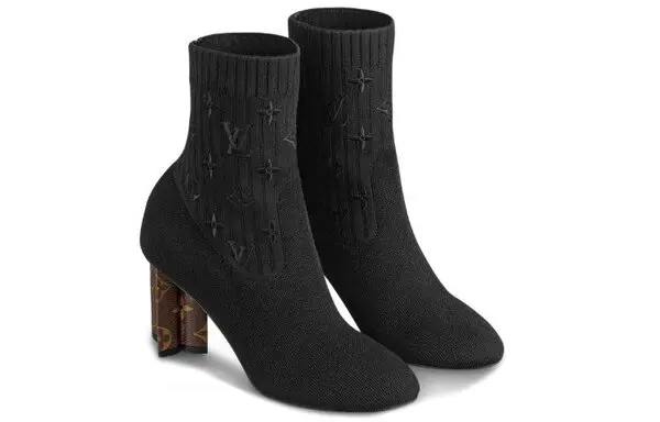 LOUIS VUITTON Silhouette Knit Monogram Sock Boot