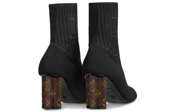 LOUIS VUITTON Silhouette Knit Monogram Sock Boot