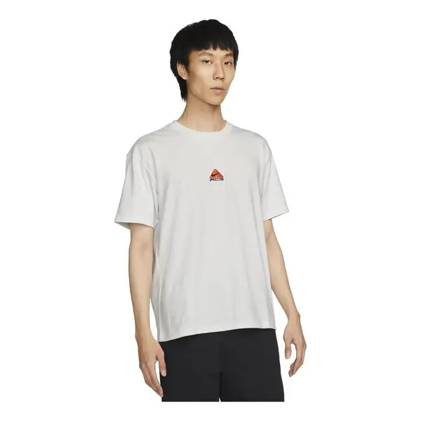 Nike As Nrg Ss Solid Color Chest Pattern Printing Round Neck Short Sleeve White
