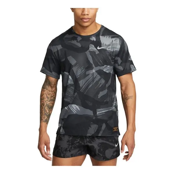 Nike Dri-fit Miler Running T-shirt - Black/multi-color