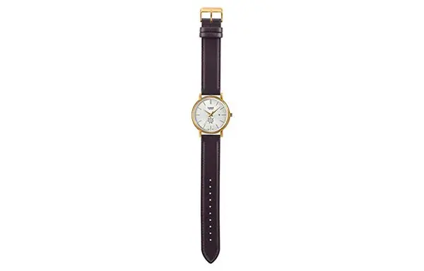 Casio Analog Watch With Leather Strap