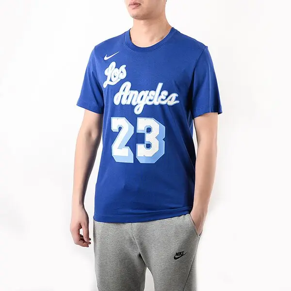 Nike Los Angeles Lakers Lebron James Basketball Short Sleeve Tee - Blue