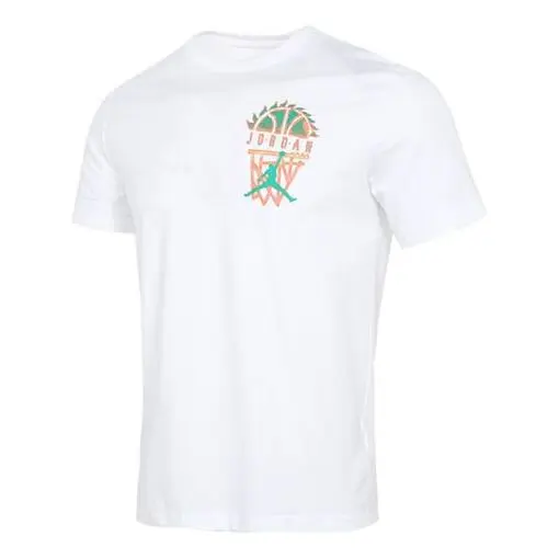 JORDAN Dna Casual Sports Knit Crew-neck Short Sleeve - White