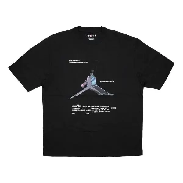 JORDAN 23 Engineered Casual Breathable Large Logo Printing Round Neck Short Sleeve Black - Default Color