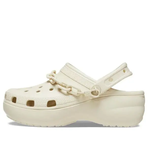 CROCS Classic Platform Chain Clogs - Bone