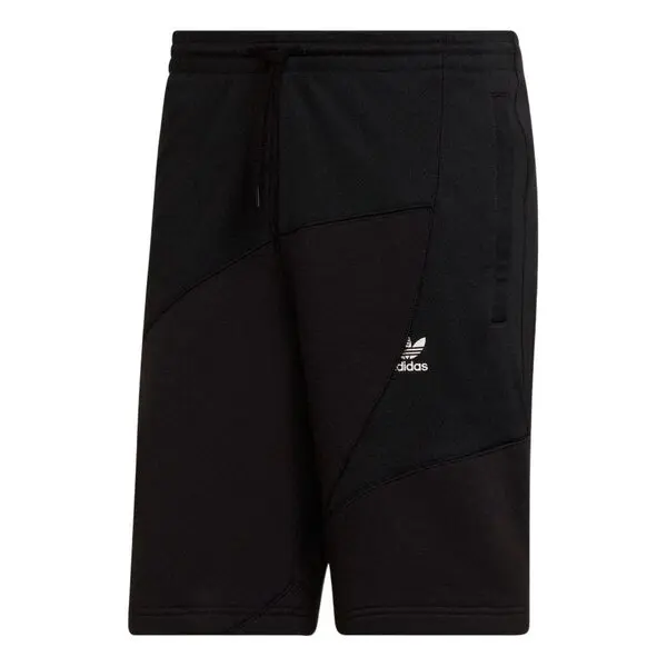 Adidas Originals Logo Printing Splicing Casual Shorts Black - Default Colorway