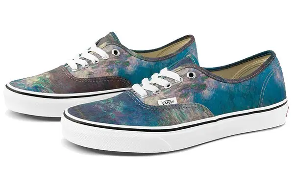 VANS Moma X Authentic 'claude Monet's Water Lilies' Low Top Sneakers - Blue