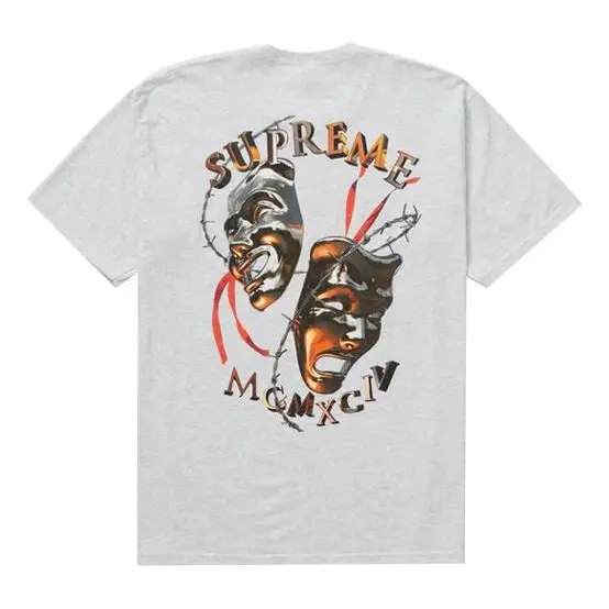 Supreme Ss20 Week 1 Laugh Now Tee Thorns Smiling Face Printing Short Sleeve Gray - Grey