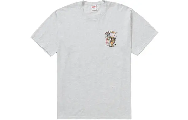 Supreme Ss20 Week 1 Laugh Now Tee Thorns Smiling Face Printing Short Sleeve Gray - Grey