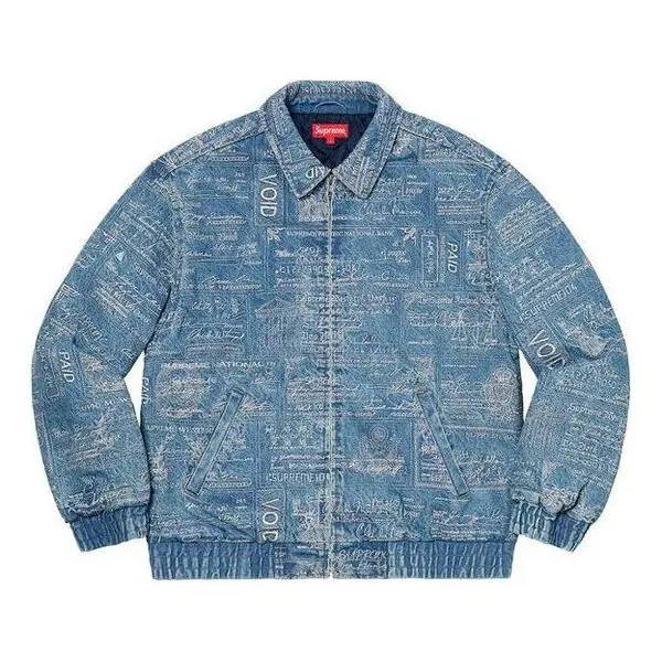 Supreme Checks Embroidered Denim Jacket - Teal