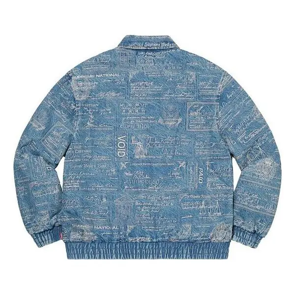Supreme Checks Embroidered Denim Jacket - Teal