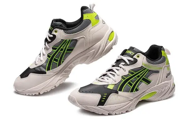 Asics Low Top Athletic Sneakers - Black/white/green
