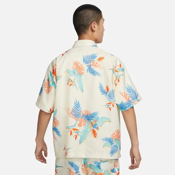 Nike Dri-fit Printed Short-sleeve Shirt 'pale Ivory - Multi-color