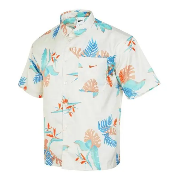 Nike Dri-fit Printed Short-sleeve Shirt 'pale Ivory - Multi-color