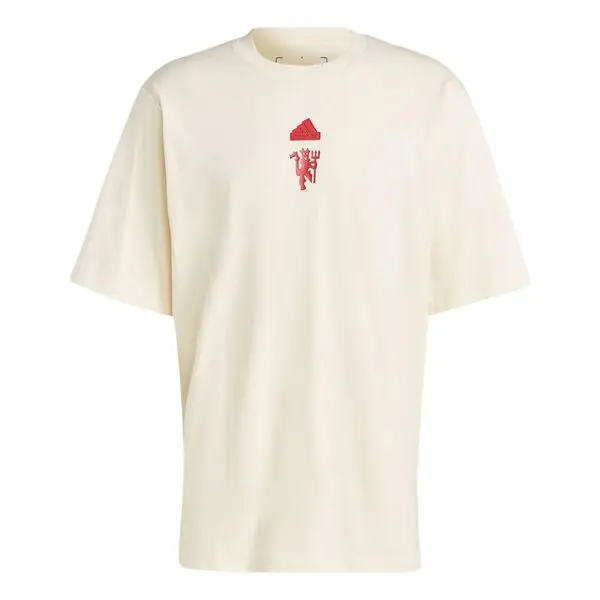 Adidas Manchester United Lfstlr Oversized T-shirts 'white Red - White/red