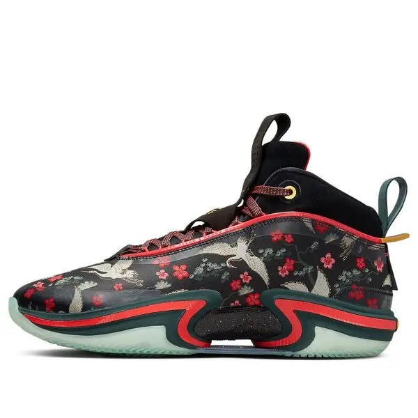 JORDAN Rui Hachimura X Air 36 'cranes' High Top Sneakers - Blackred