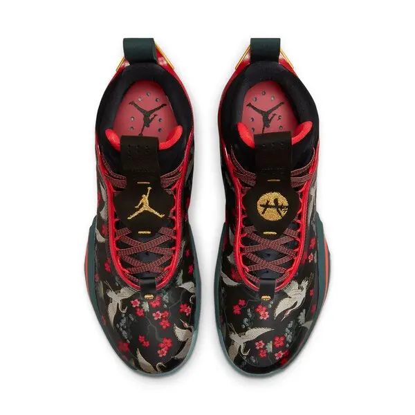 JORDAN Rui Hachimura X Air 36 'cranes' High Top Sneakers - Blackred