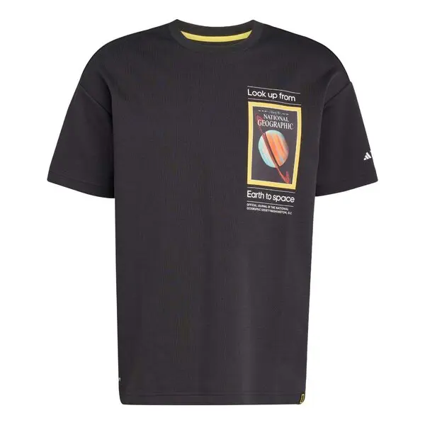 Adidas X National Geographic Aeroready Graphic T-shirt Asia Sizing 'earth To Space - Black