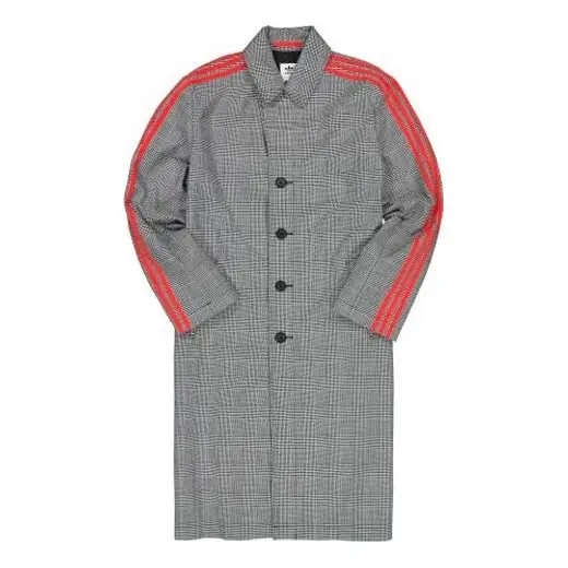 Adidas Originals X 424 Crossover Plaid Trench Coat - Gray