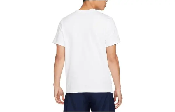 Nike Large Logo Pattern Printing Round Neck Casual Short Sleeve White T-shirt