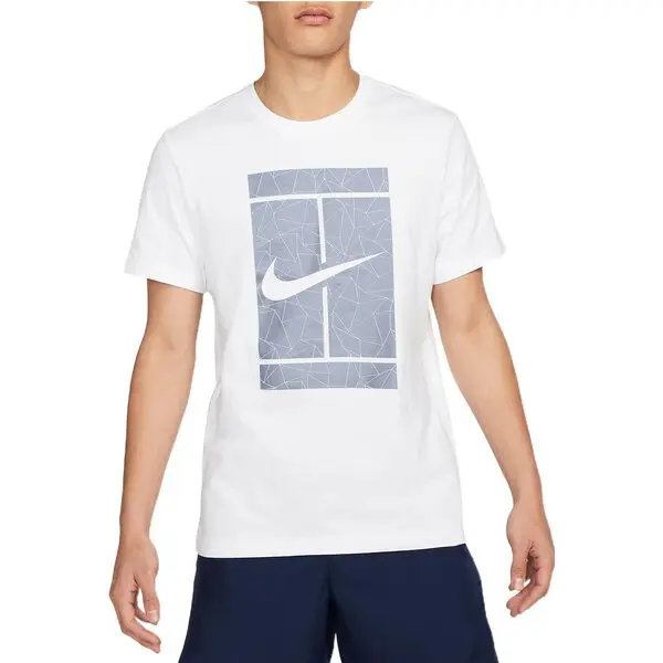 Nike Large Logo Pattern Printing Round Neck Casual Short Sleeve White T-shirt