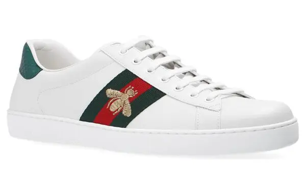 Gucci Ace Embroidered Bee Low-top Sneakers - White