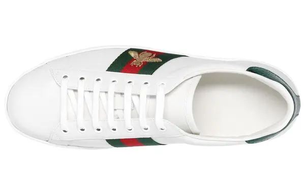 Gucci Ace Embroidered Bee Low-top Sneakers - White