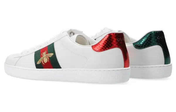 Gucci Ace Embroidered Bee Low-top Sneakers - White