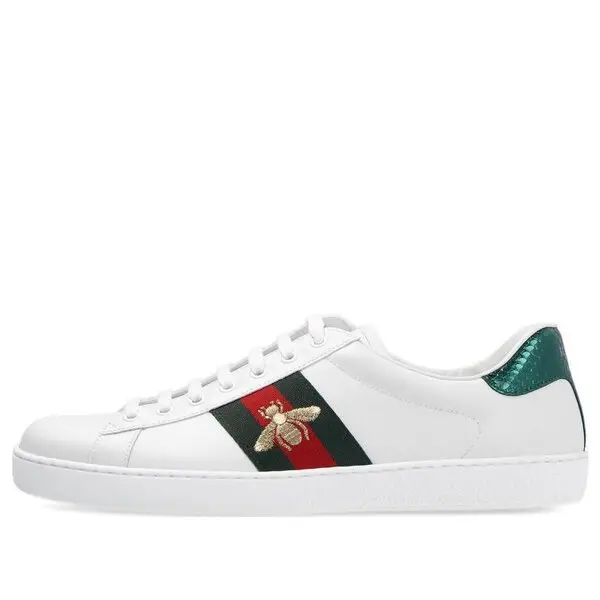 Gucci Ace Embroidered Bee Low-top Sneakers - White